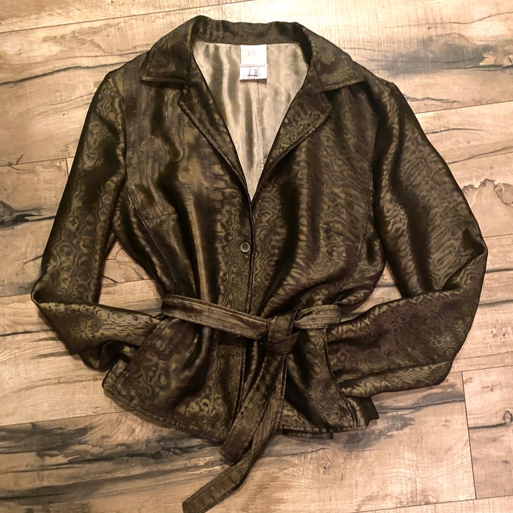 New Luxury Paola Frani Military Green Blazer With Wai… - Gem